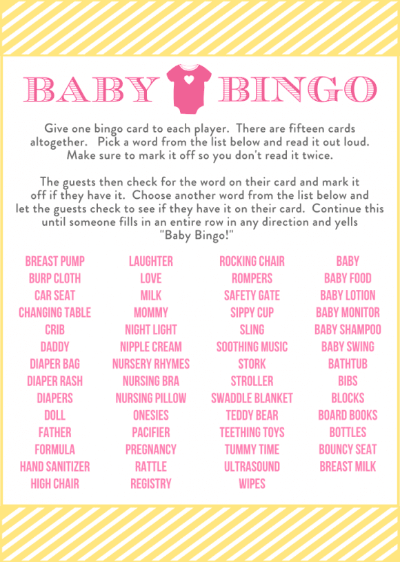 Free Baby Shower Bingo Printable Cards For A Girl Baby Shower Catch 