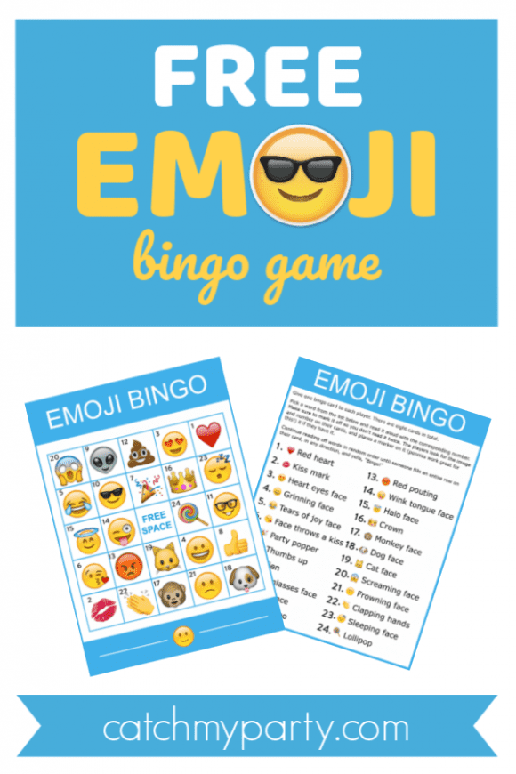 Download This Free Fantastic Printable Emoji Bingo Game Catch My Party