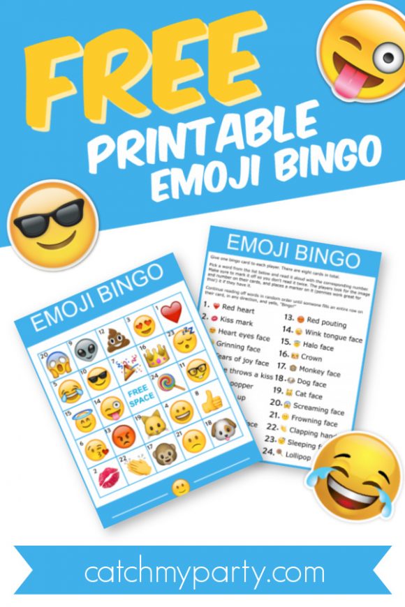 Download This Free Fantastic Printable Emoji Bingo Game Catch My Party