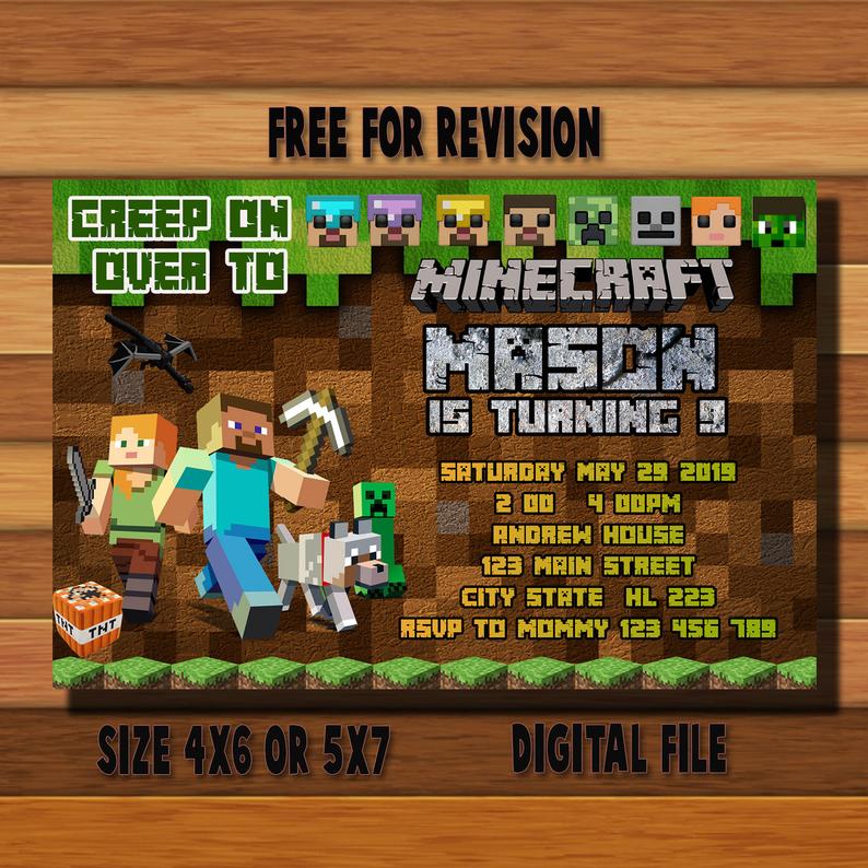 Check out the Best Minecraft Party Invitations! | Catch My Party
