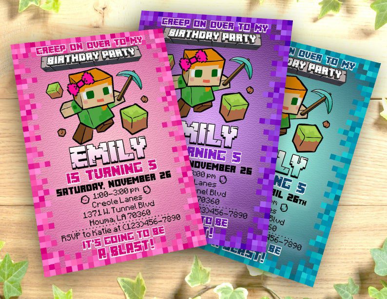 Check out the Best Minecraft Party Invitations! | Catch My Party