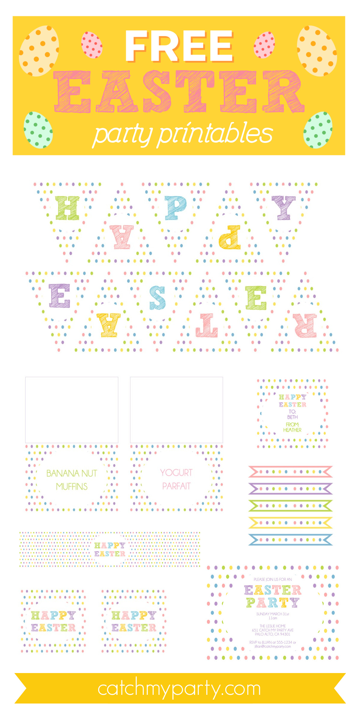 FREE Editable Easter Party Printables | Catch My Party