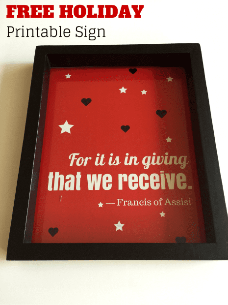 Free Printable Sprit of Giving Holiday Sign | Catch My Party