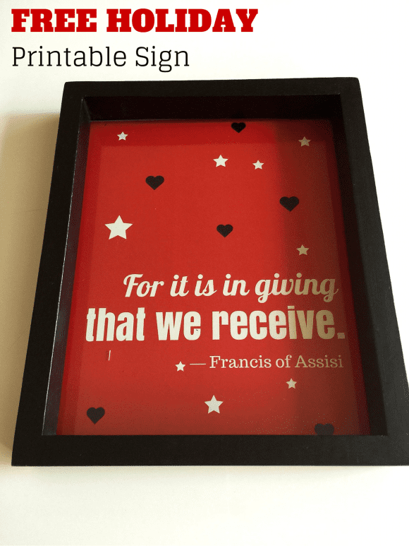 Free Printable Sprit of Giving Holiday Sign | Catch My Party