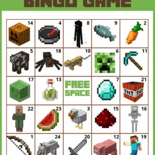 FREE Fantastic Printable Minecraft Bingo Game! | Catch My Party