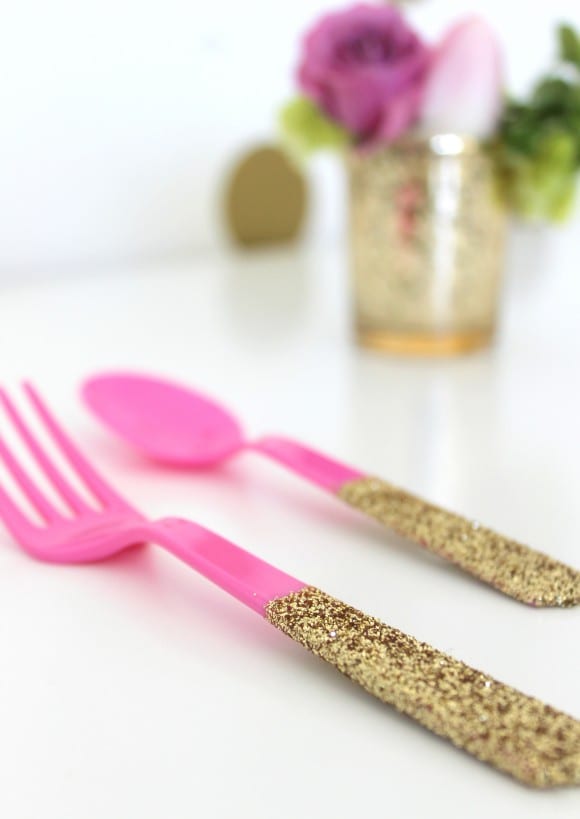 Glitter Party Utensil DIY | Catch My Party