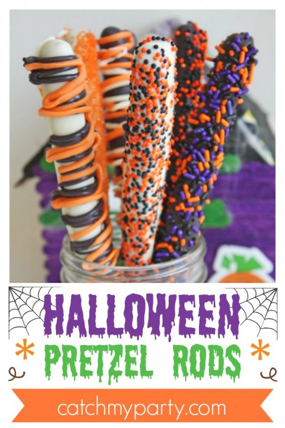 Quick and Easy Halloween Pretzel Rods! | Catch My Party