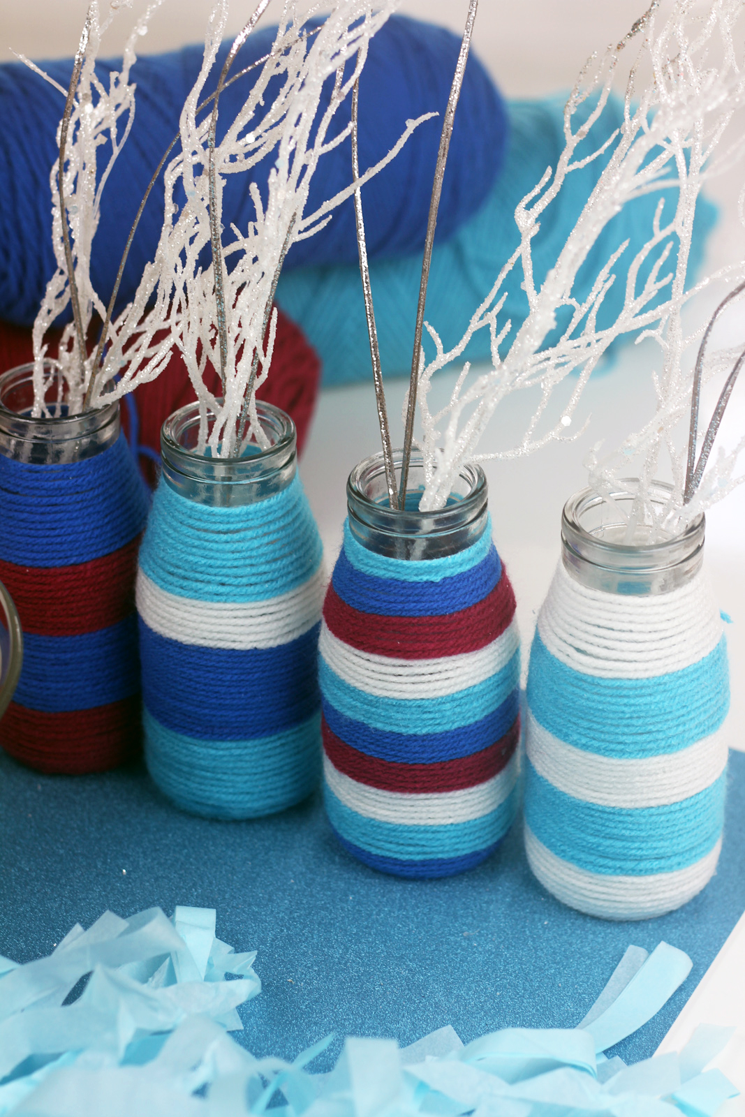 Frozen Yarn Wrapped Bottles | Catch My Party