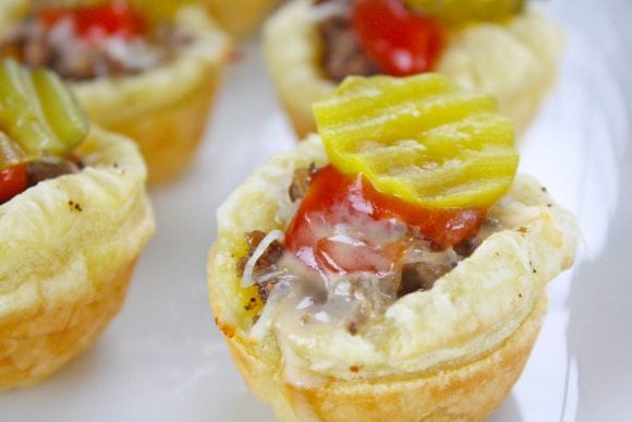 Puff Pastry Cheeseburger Bites | Catch My Party