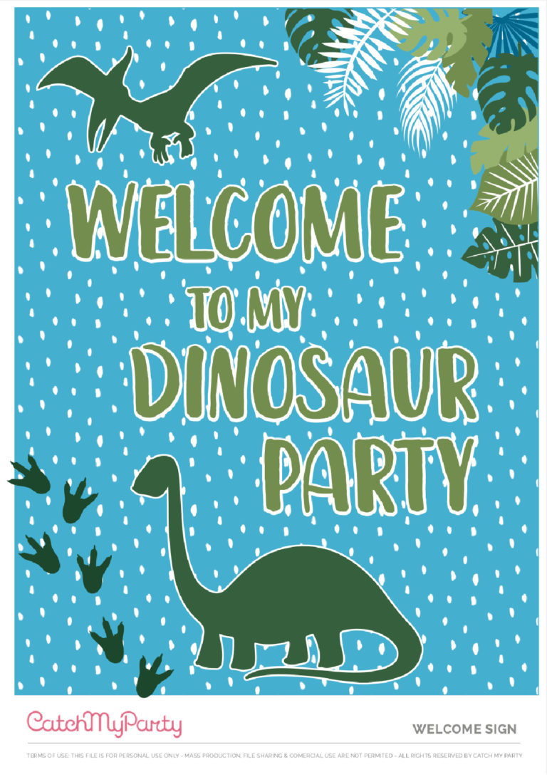 Download These Free Dinosaur Birthday Party Printables NOW! | Catch My ...