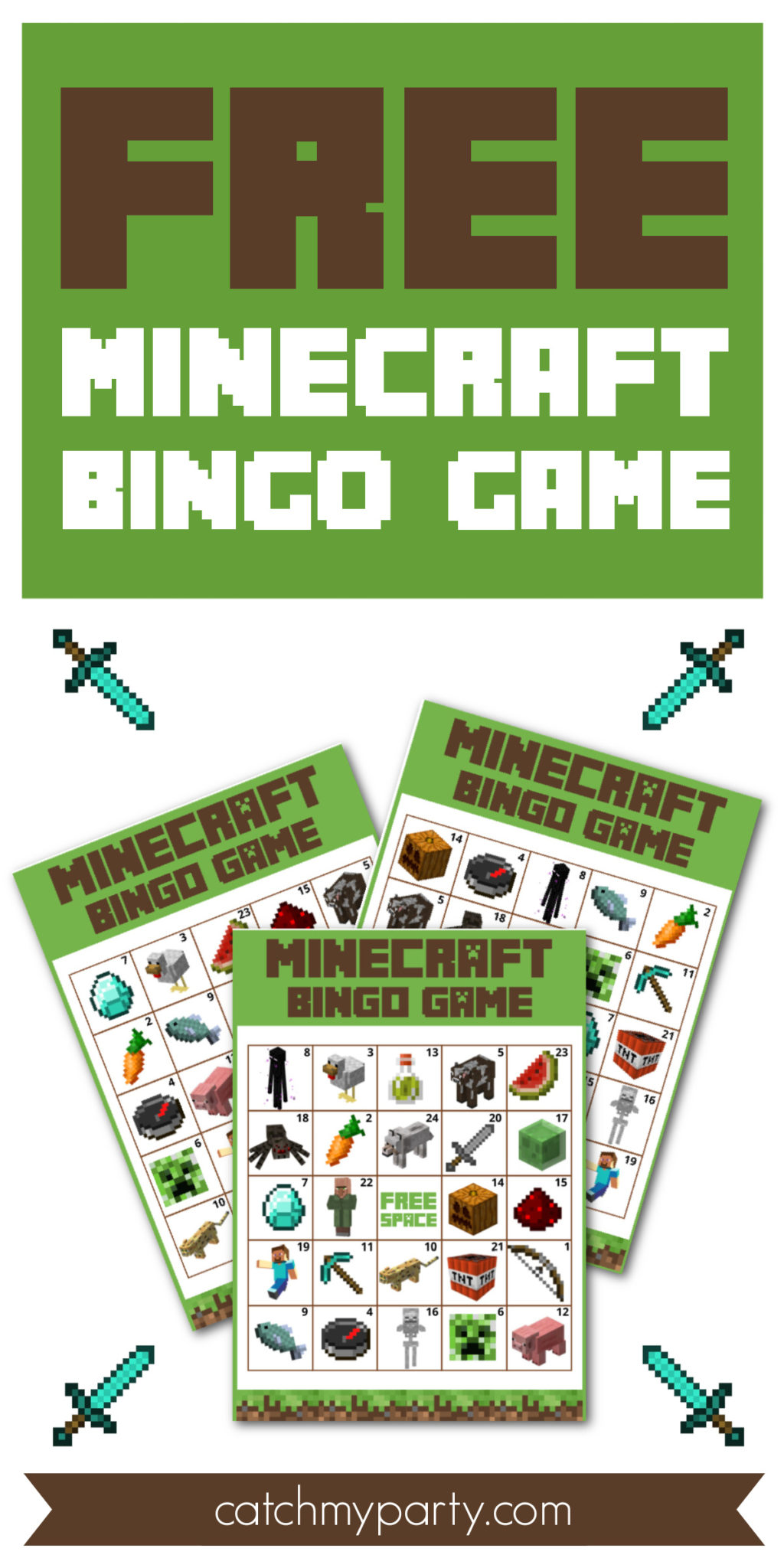 FREE Fantastic Printable Minecraft Bingo Game! | Catch My Party