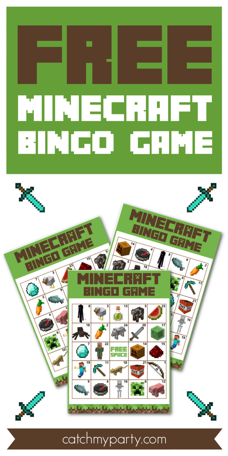 FREE Fantastic Printable Minecraft Bingo Game! | Catch My Party