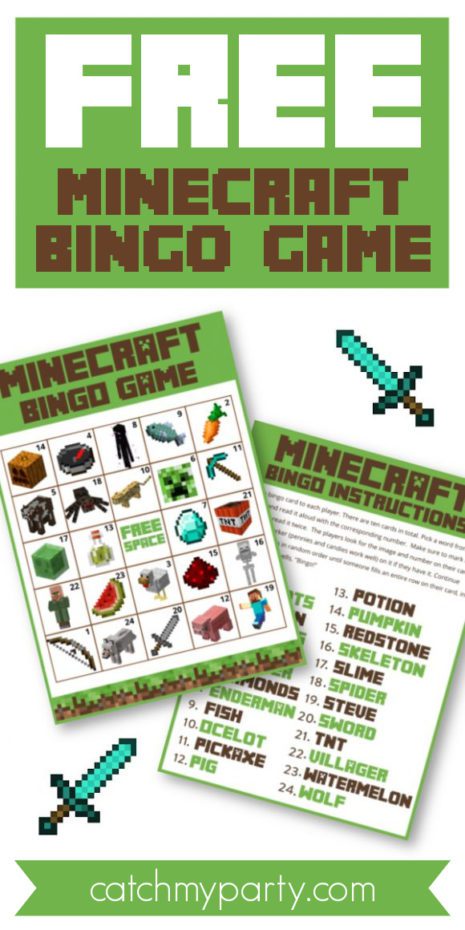 Download Our Free Minecraft Game - Printable Bingo Now! | Catch My Party