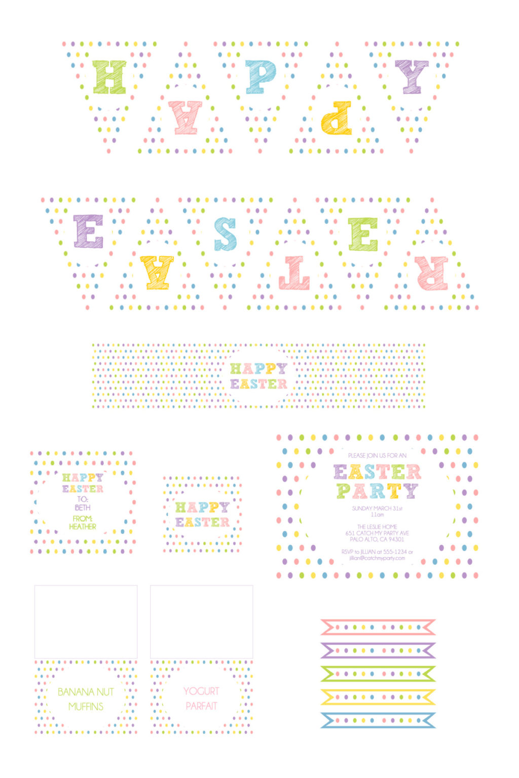 FREE Editable Easter Party Printables | Catch My Party