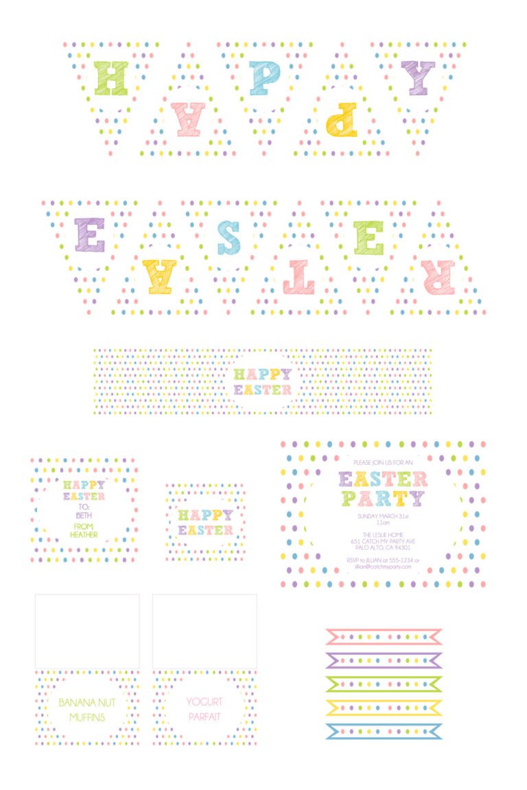 FREE Editable Easter Party Printables | Catch My Party