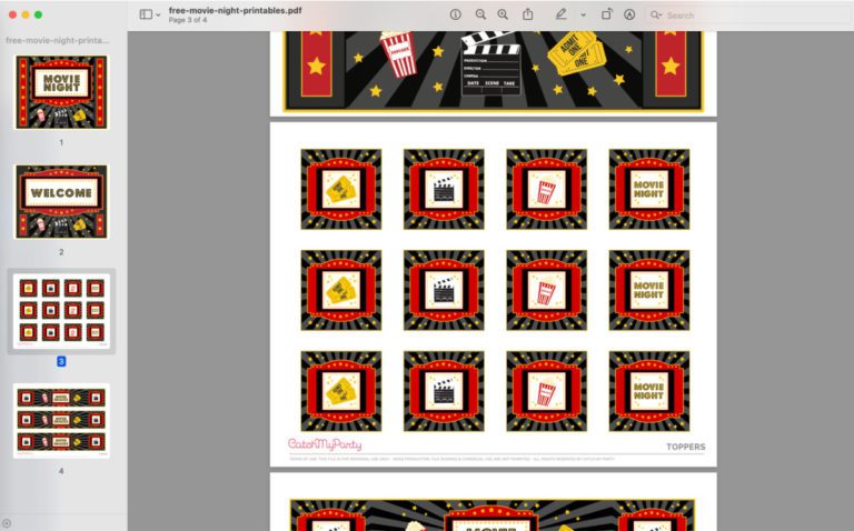 FREE Printables to Level Up Your Movie Night! | Catch My Party