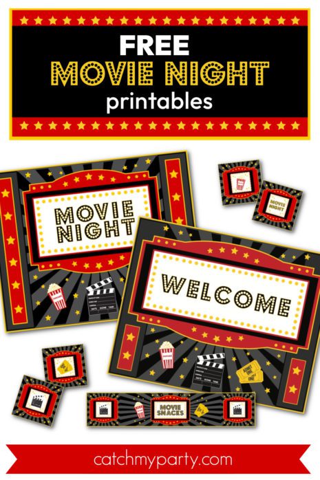FREE Printables to Level Up Your Movie Night! | Catch My Party