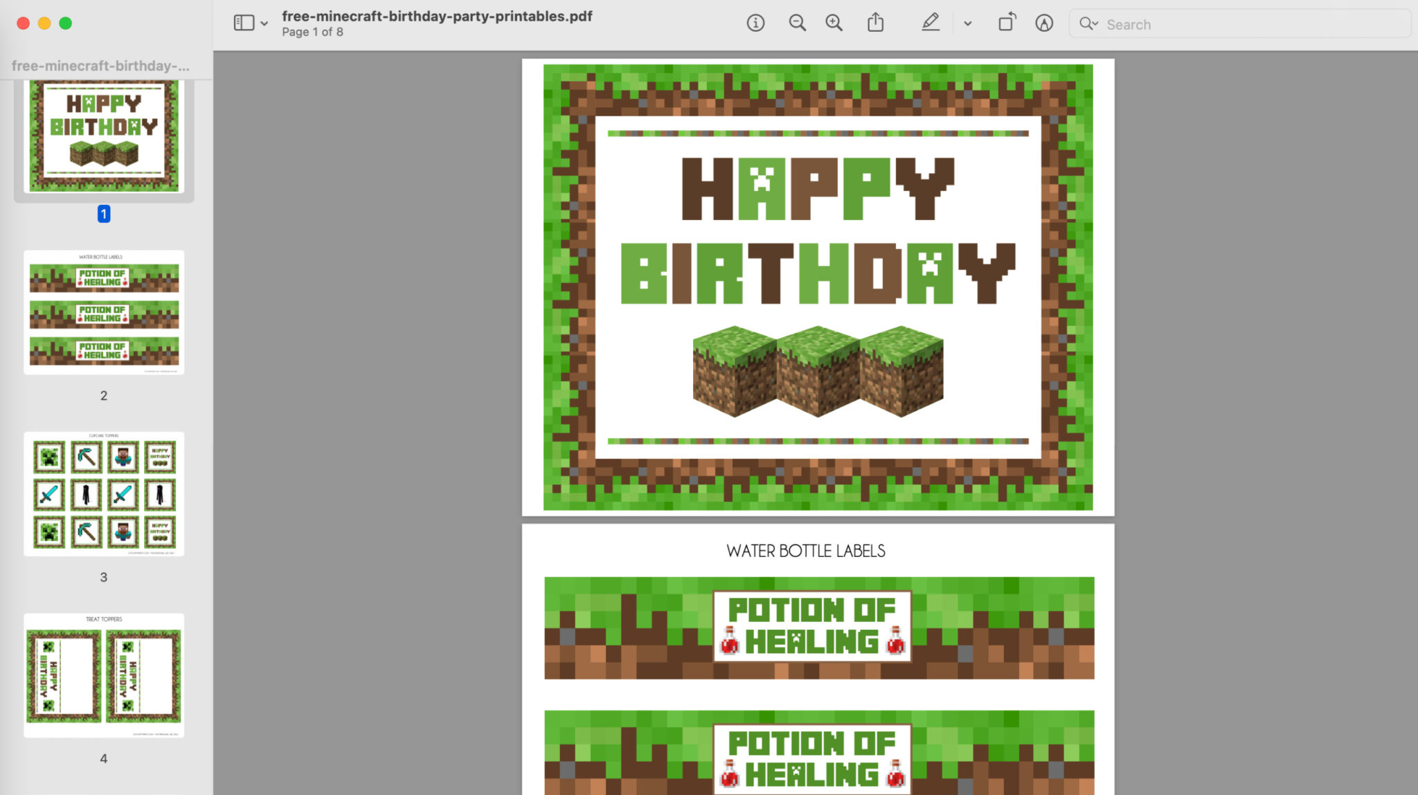 Download These Awesome FREE Minecraft Party Printables! | Catch My Party