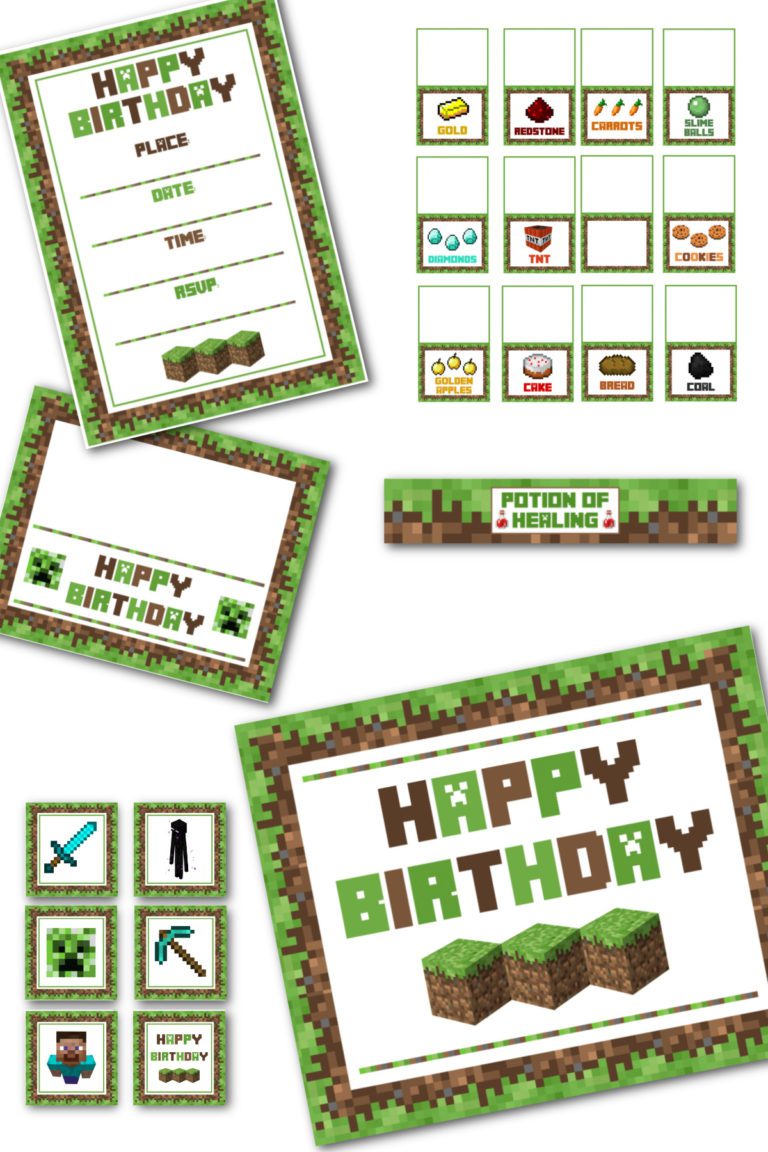 Download These Awesome FREE Minecraft Party Printables! | Catch My Party