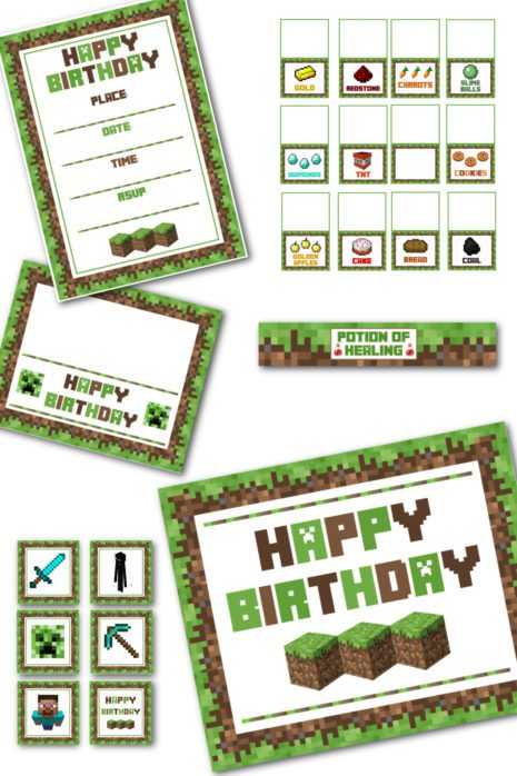 Download These Awesome FREE Minecraft Party Printables! | Catch My Party