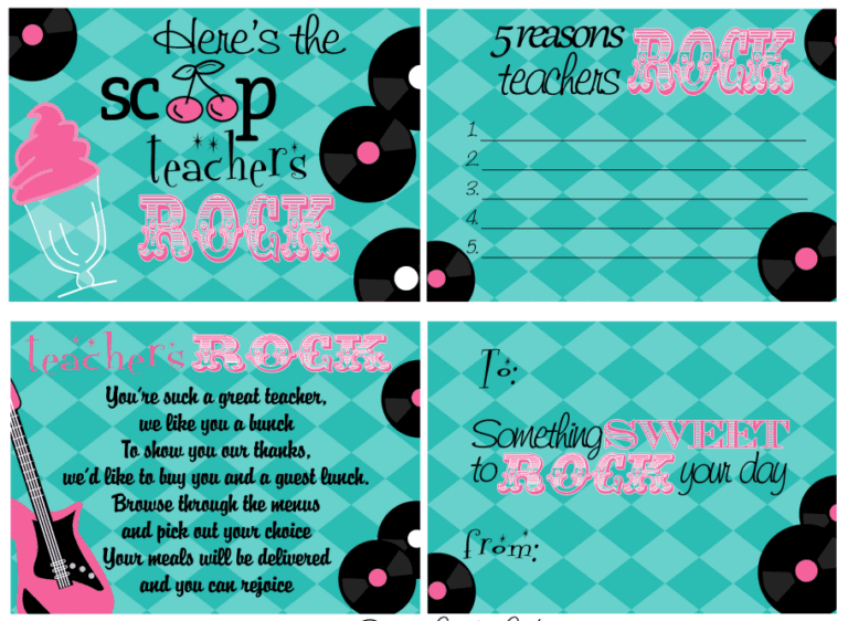 FREE "Teachers Rock" Teacher Appreciation Printables | Catch My Party
