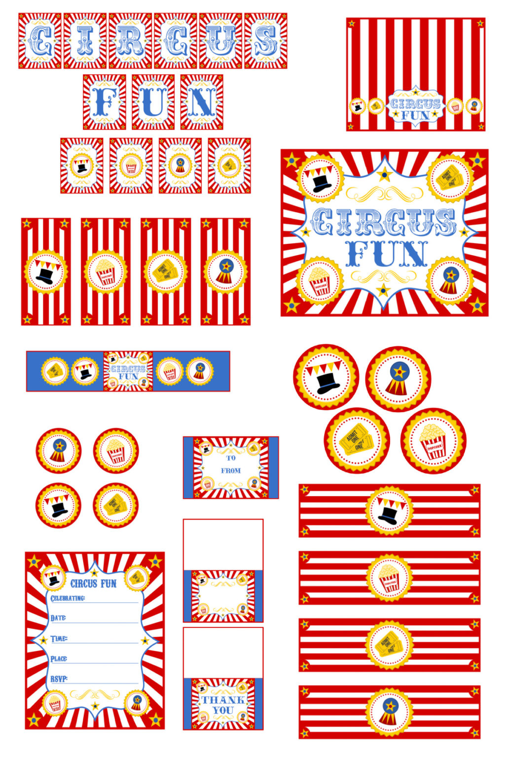 Retro Circus Party Printables (FREE Download)! | Catch My Party