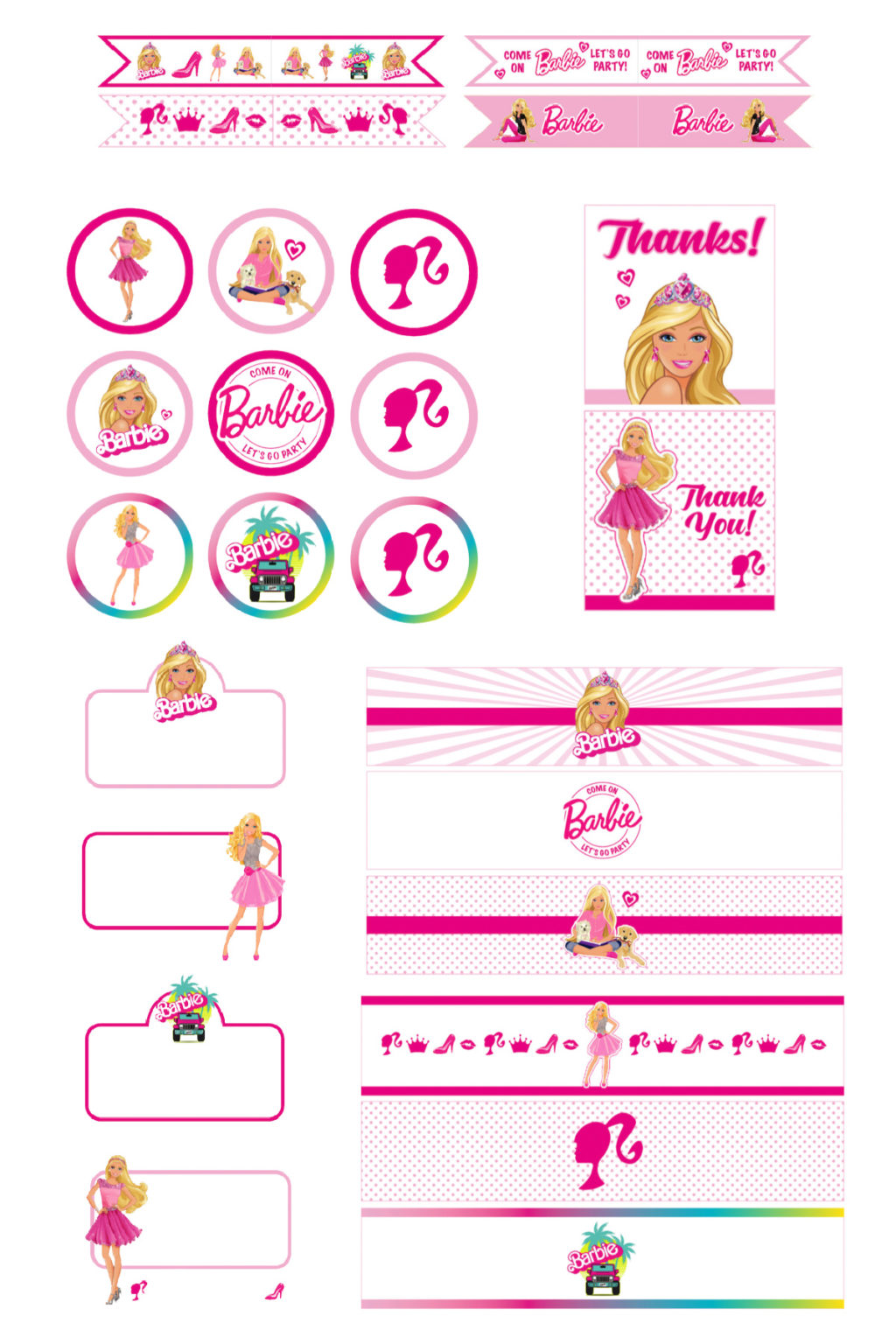 FREE BARBIE "Let's Go Party" Printables! | Catch My Party