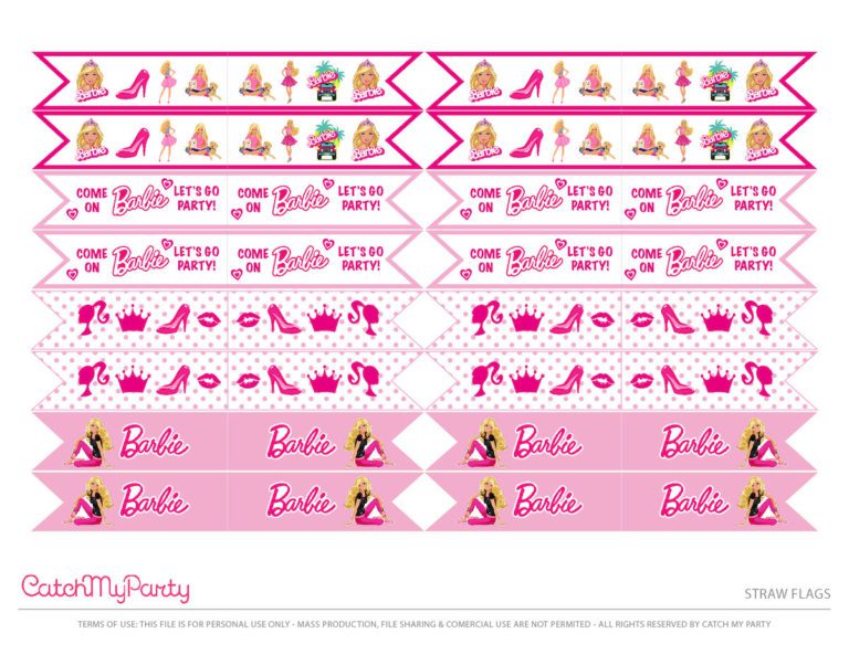 FREE BARBIE "Let's Go Party" Printables! | Catch My Party