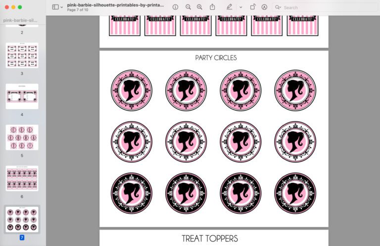 Vintage Barbie Party Printables (FREE Download) | Catch My Party