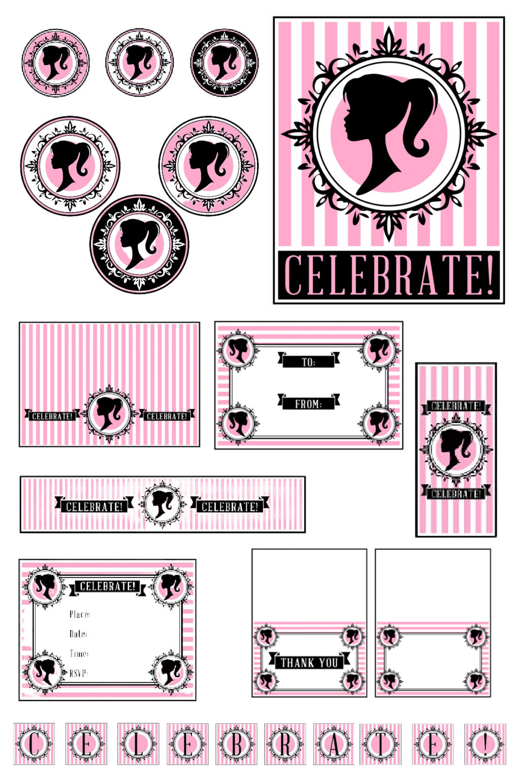 Vintage Barbie Party Printables (FREE Download) | Catch My Party