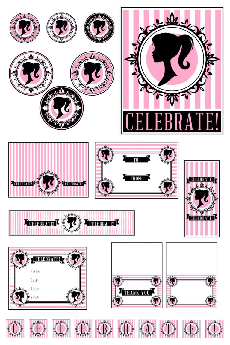 Vintage Barbie Party Printables (FREE Download) | Catch My Party