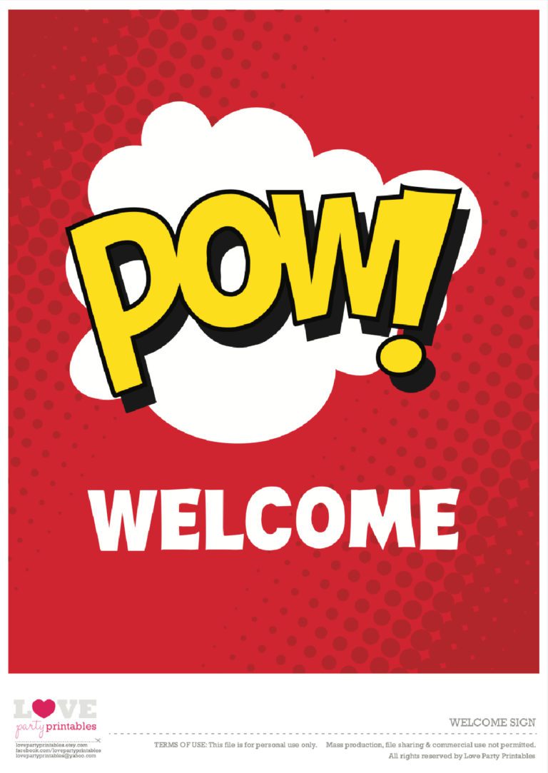 Awesome Superhero Party Printables (FREE Download)! | Catch My Party