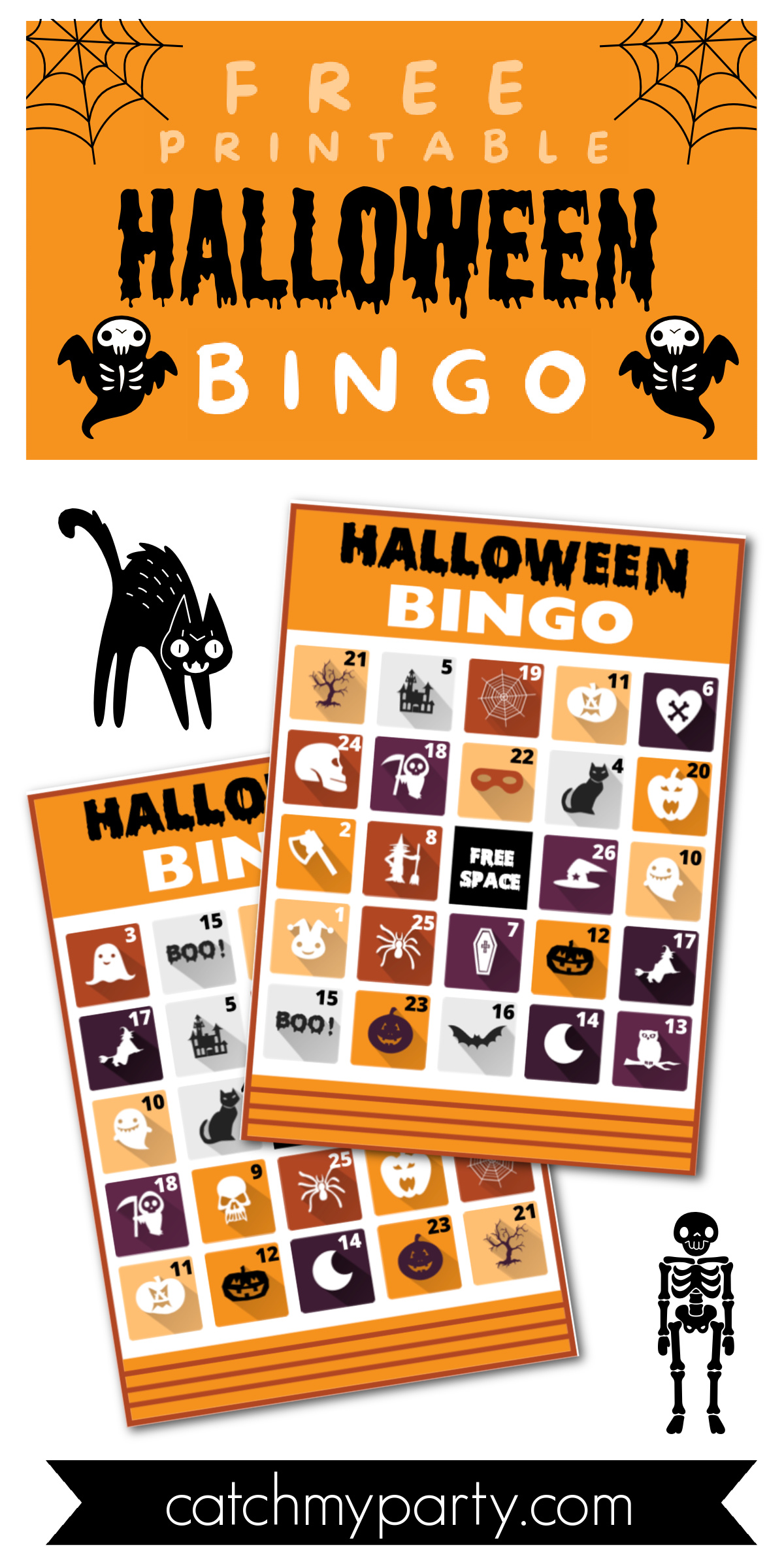 FREE Printable Halloween Bingo (10 Spooky Cards!) 🎃 | Catch My Party