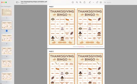 FREE Printable Thanksgiving Bingo Game (10 Cards)🦃 | Catch My Party