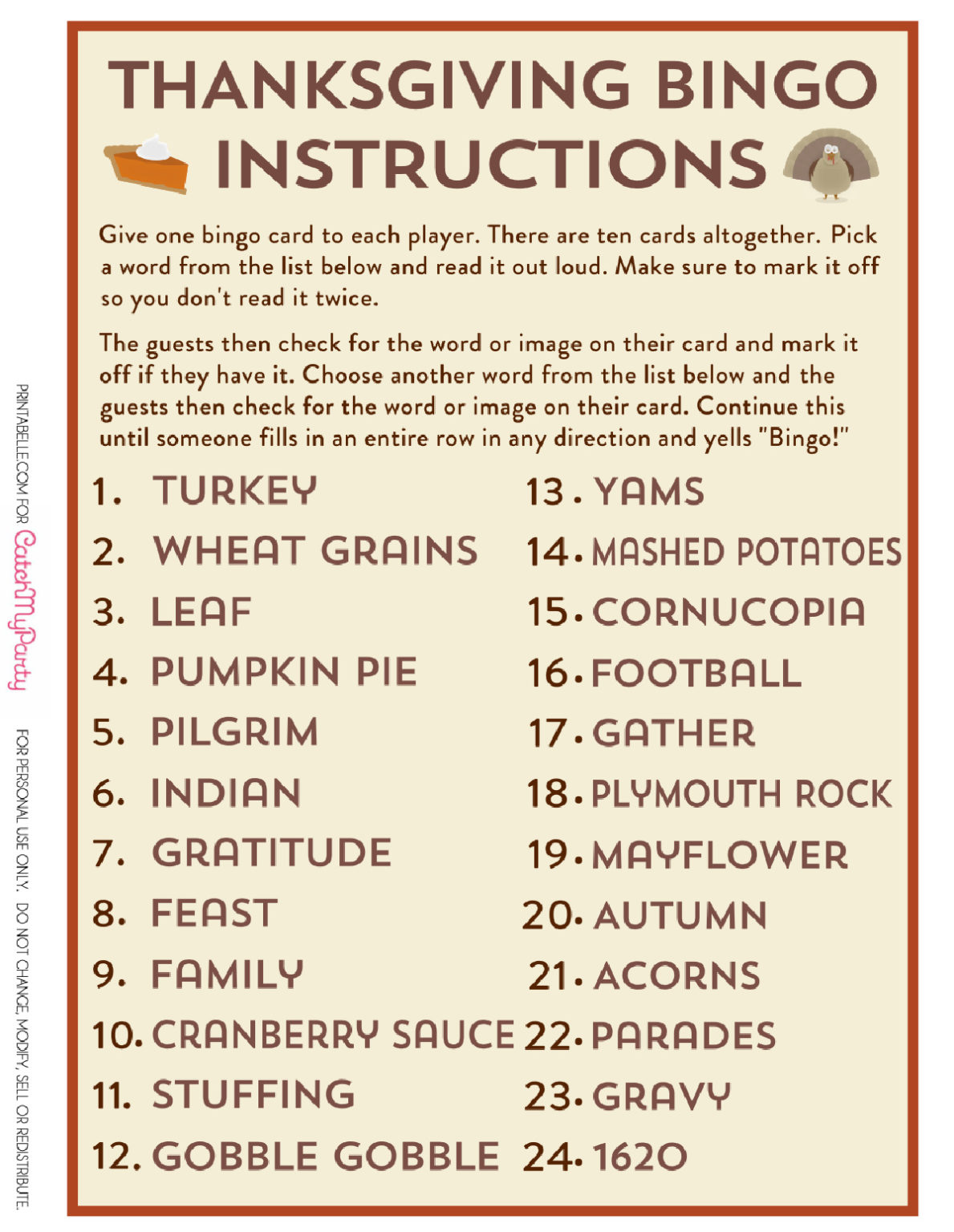 FREE Printable Thanksgiving Bingo Cards — A Fun Thanksgiving Activity ...