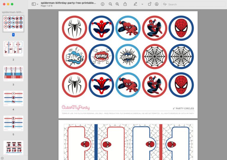 Download These Fantastic Free Spiderman Party Printables! | Catch My Party