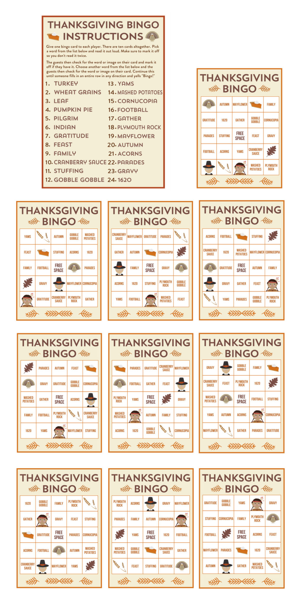 FREE Printable Thanksgiving Bingo Cards — A Fun Thanksgiving Activity ...