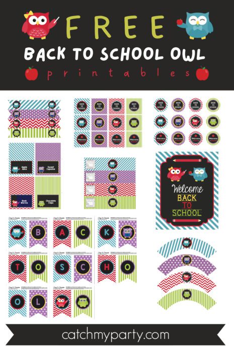 Free Back-To-School Owl Printables | Catch My Party