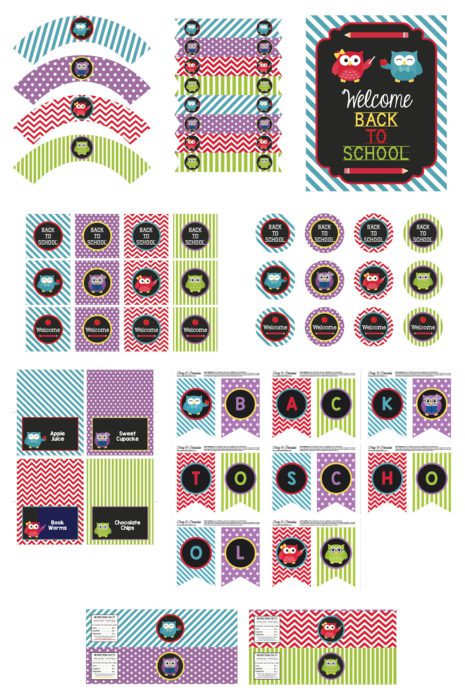 🦉 Free Owl Back-to-School Printables for Parties and Classrooms📚 ...
