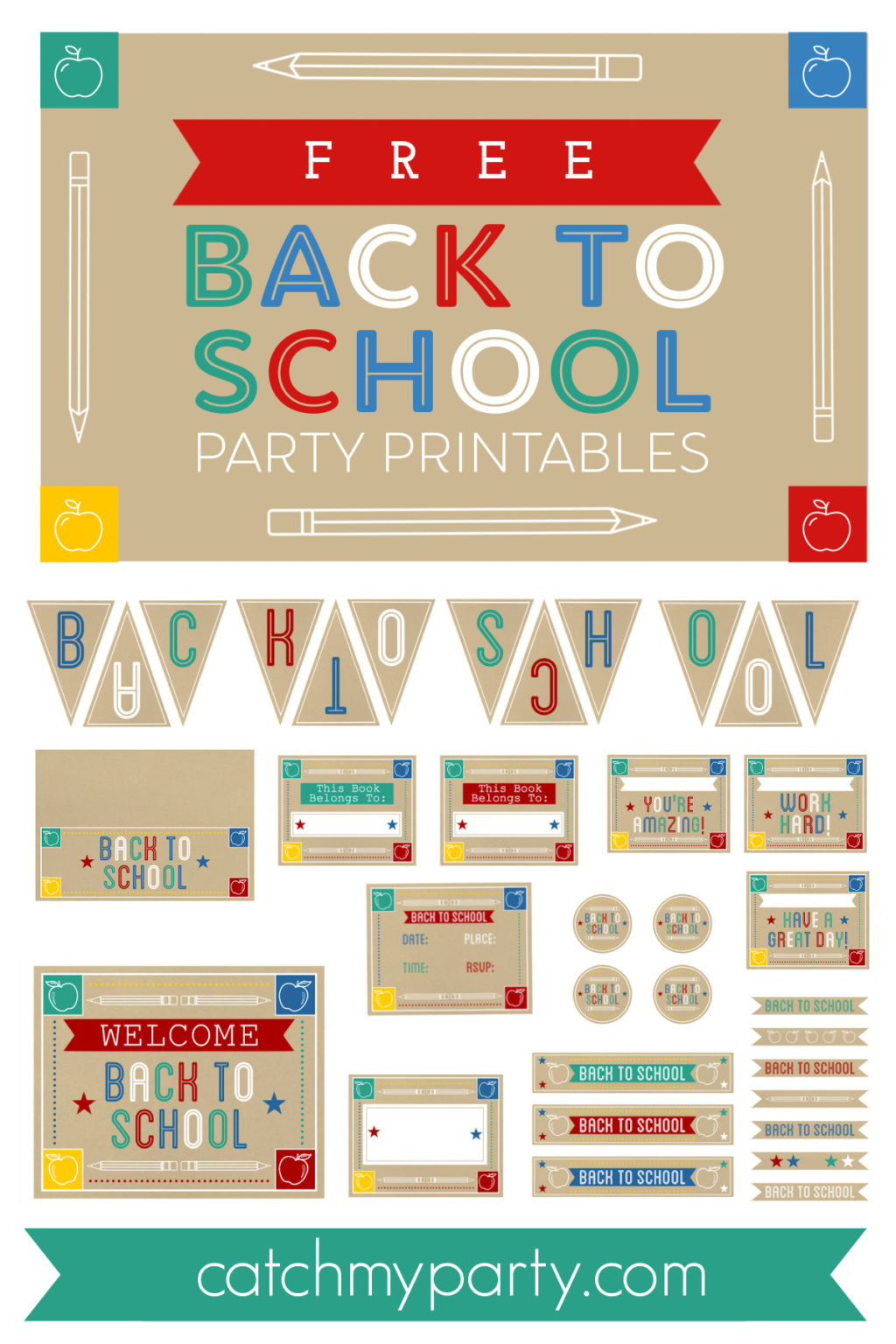 FREE Back to School Party Printables | Catch My Party