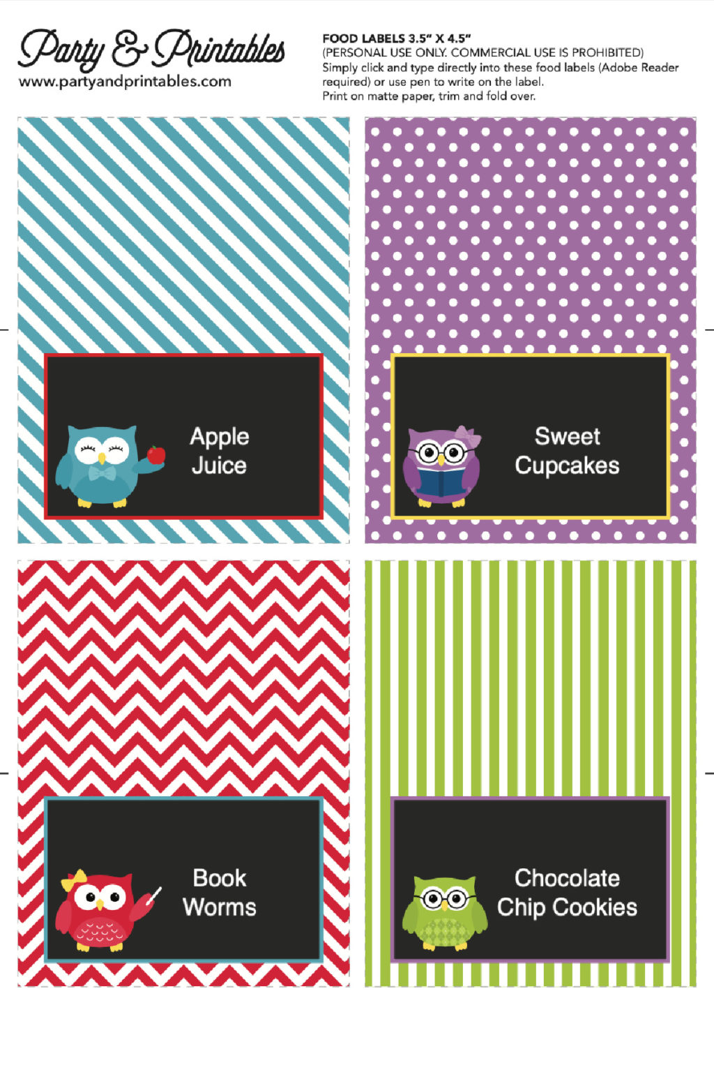 🦉 Free Owl Back-to-School Printables for Parties and Classrooms📚 ...