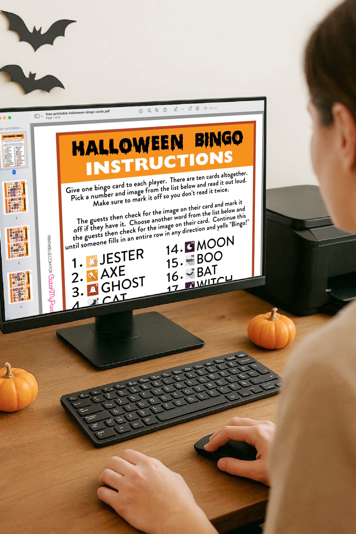 FREE Printable Halloween Bingo (10 Spooky Cards!) 🎃 | Catch My Party