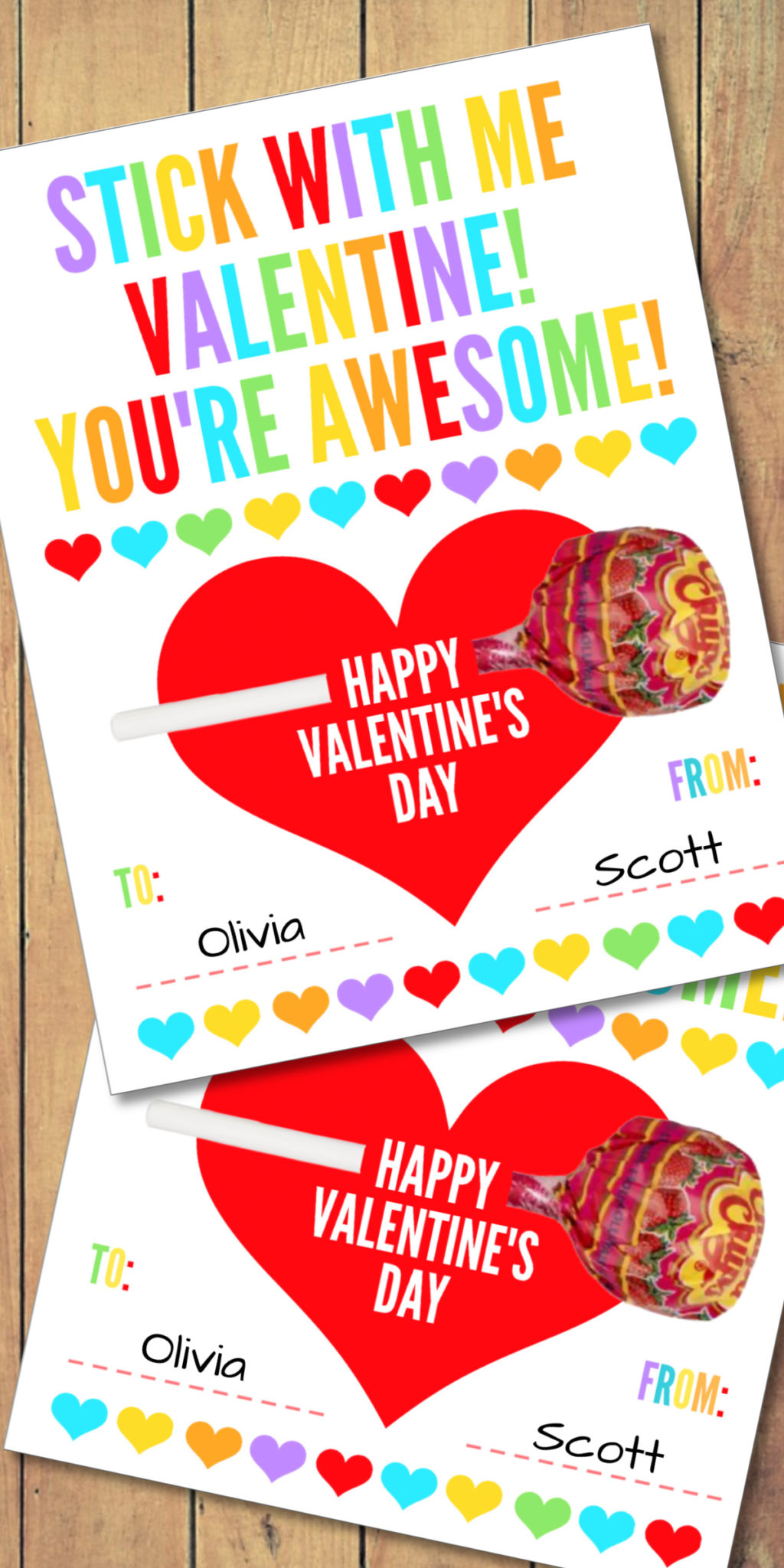 Adorable FREE Printable Lollipop Classroom Valentines! 🍭 | Catch My Party