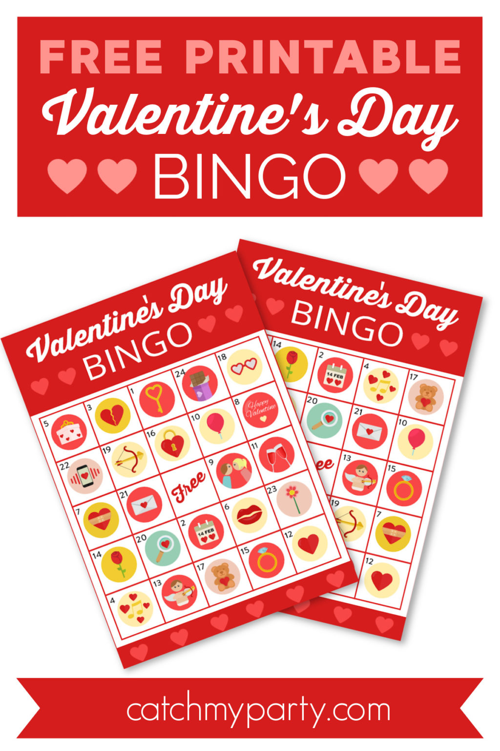 Free Printable Valentines Bingo Game (So Much Fun!) | Catch My Party