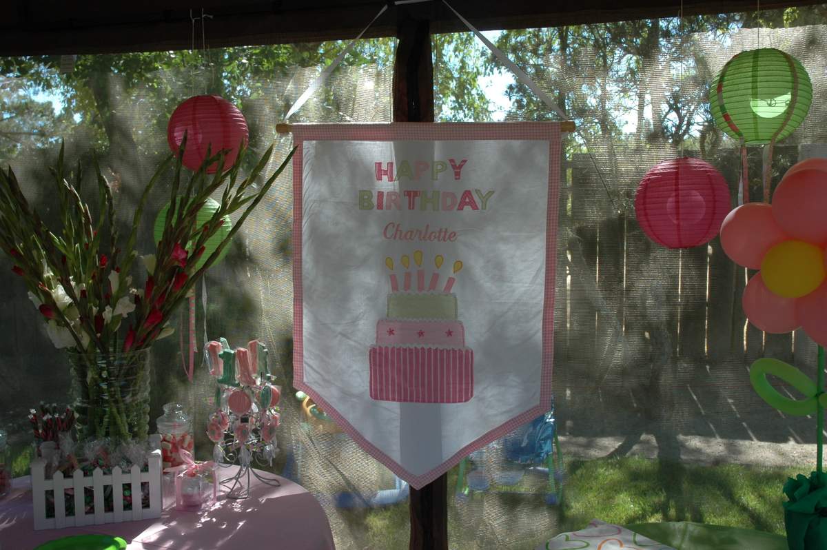 Pink and Green Garden Birthday Party Ideas | Photo 1 of 15 | Catch My Party