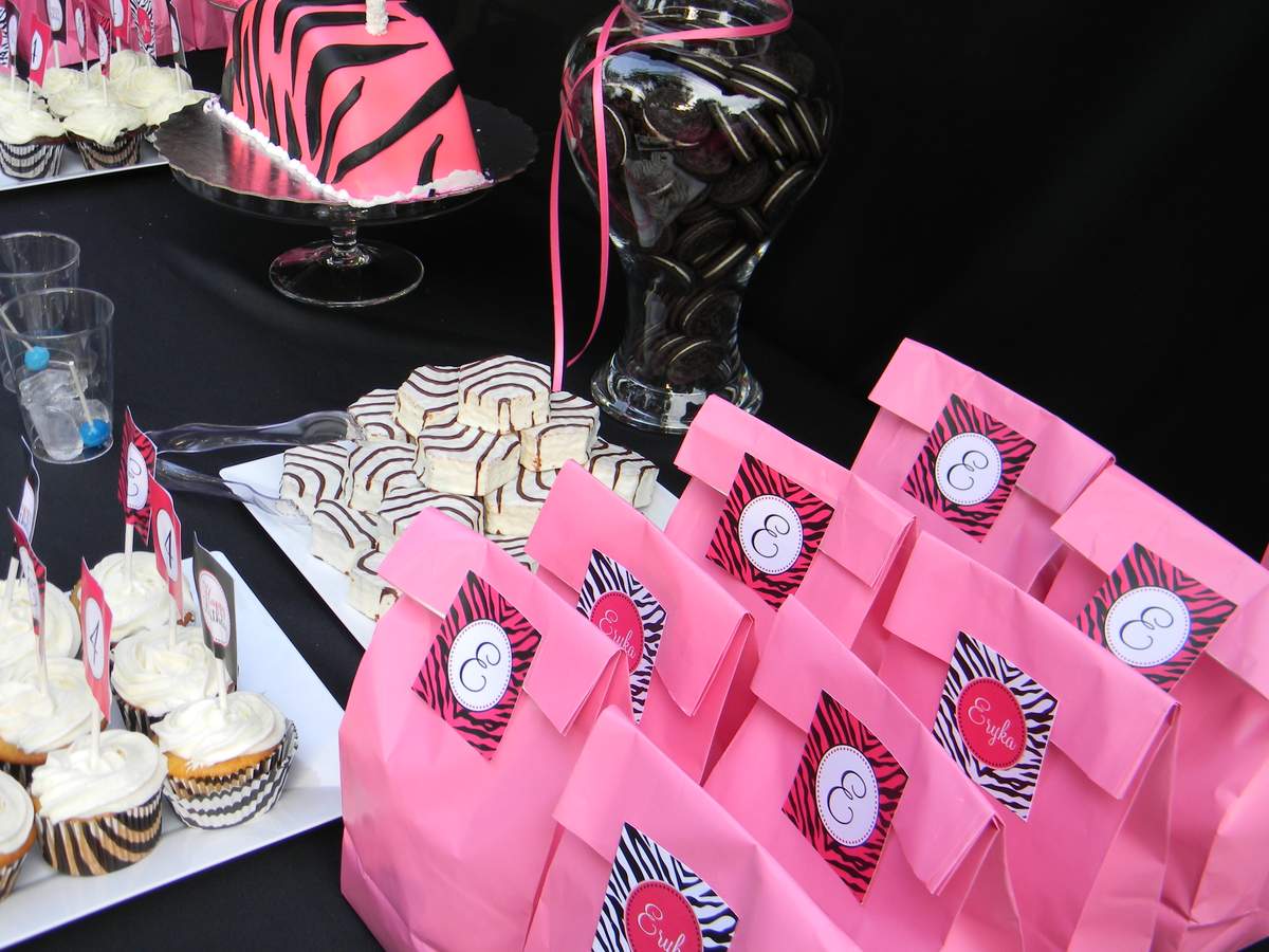 Hot Pink and Zebra Print Birthday Party Ideas | Photo 8 of 12 | Catch ...