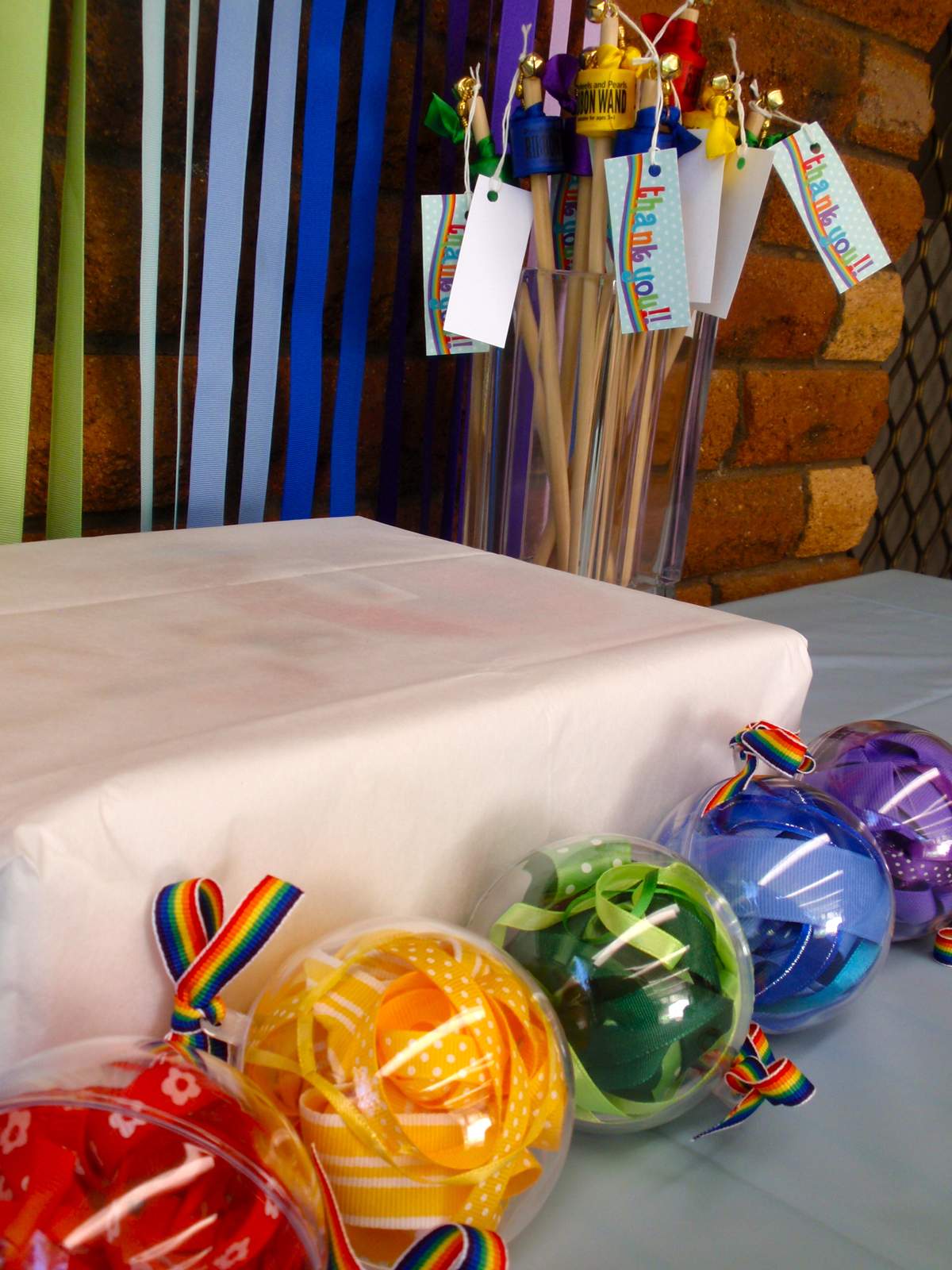 Rainbow of Ribbons Birthday Party Ideas | Photo 15 of 16 | Catch My Party