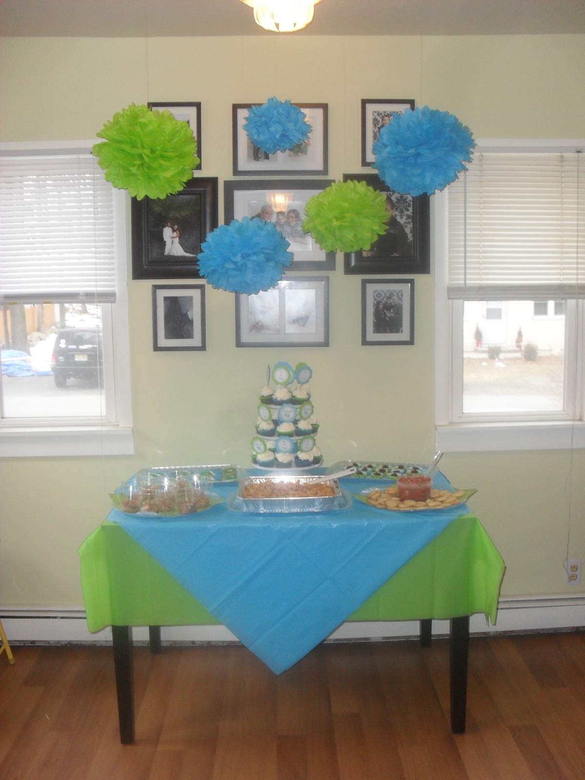 turquoise & lime green Baby Shower Party Ideas | Photo 11 of 16 | Catch ...