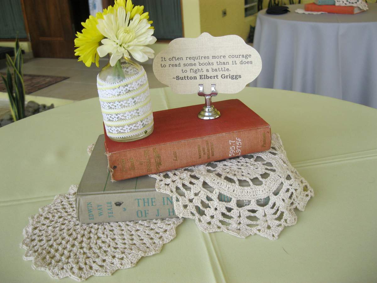 Vintage library with books about butterflies / Birthday "Read ...