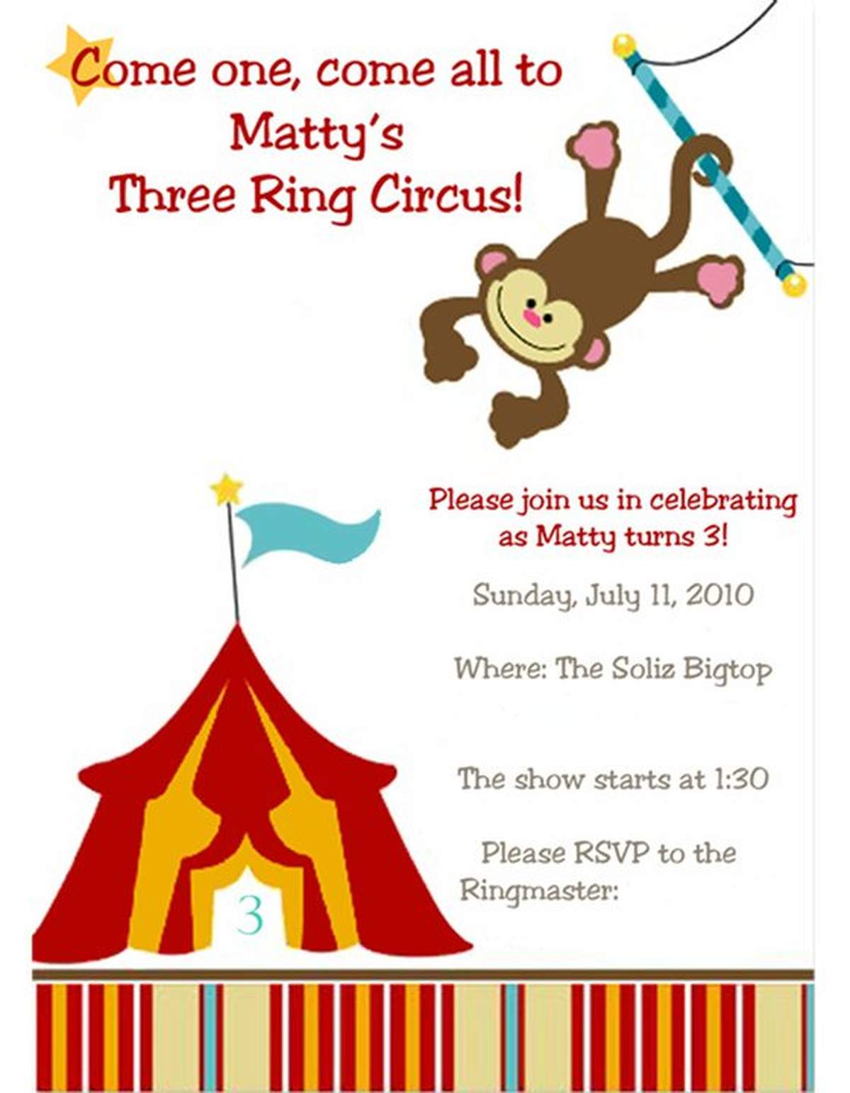 Circus / Birthday "Matty's 3 Ring Circus" | Catch My Party
